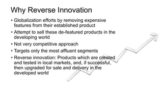 Pepsi-Co's Reverse Innovation in various Products | PPTX