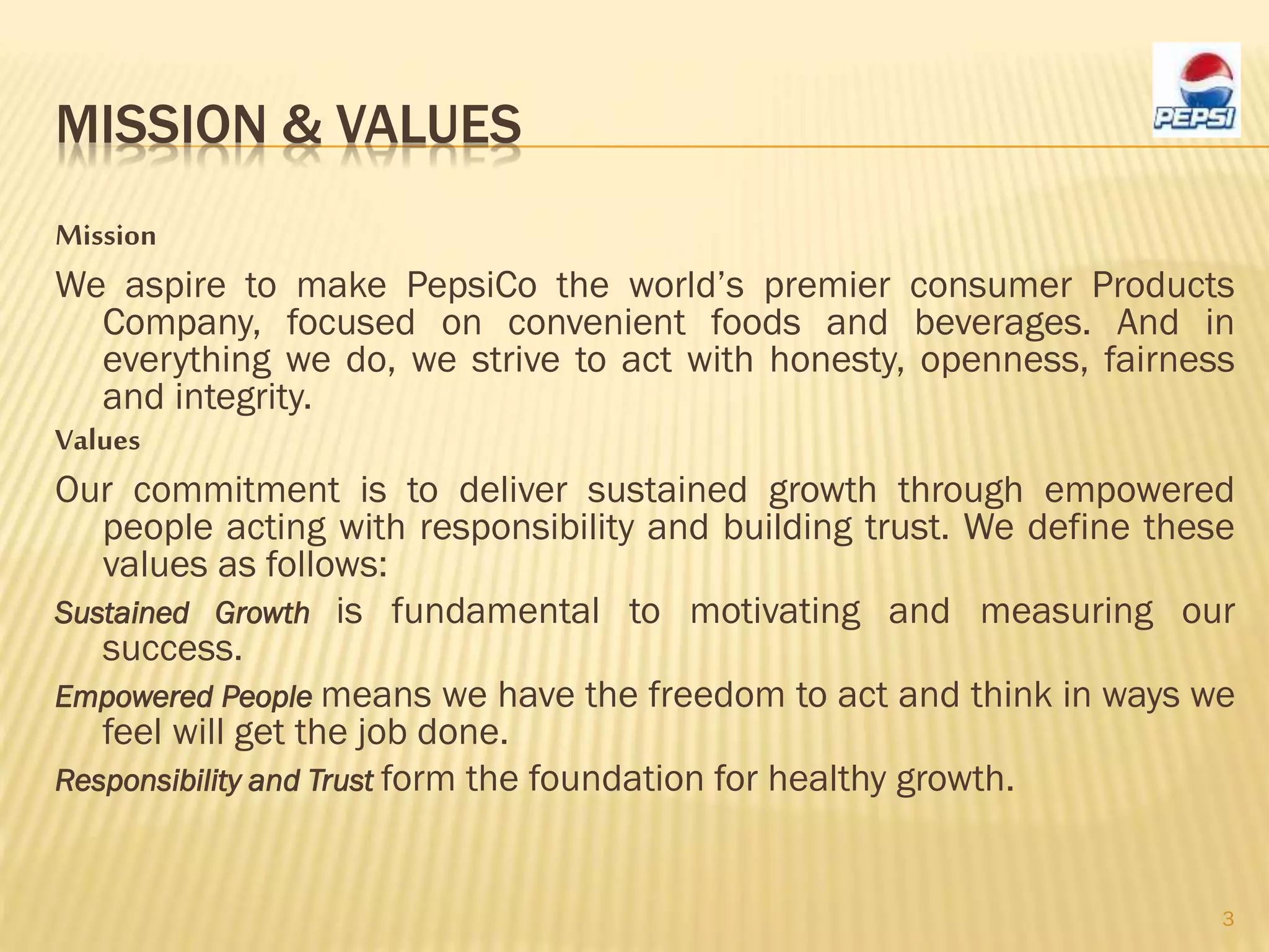 Presentation on pepsi co | PPTX