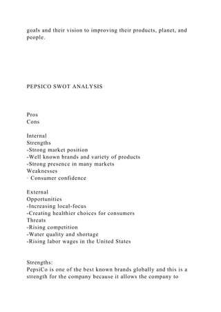 PepsiCo Situation AnalysisTeam C10.docx | Large Business | Business