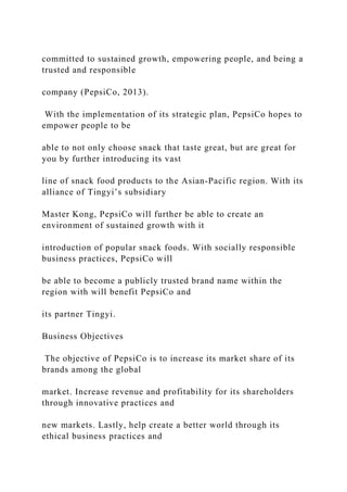 PepsiCo Strategic Plan 1 P a g e .docx