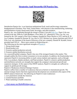 Pepsico Strategy | PDF