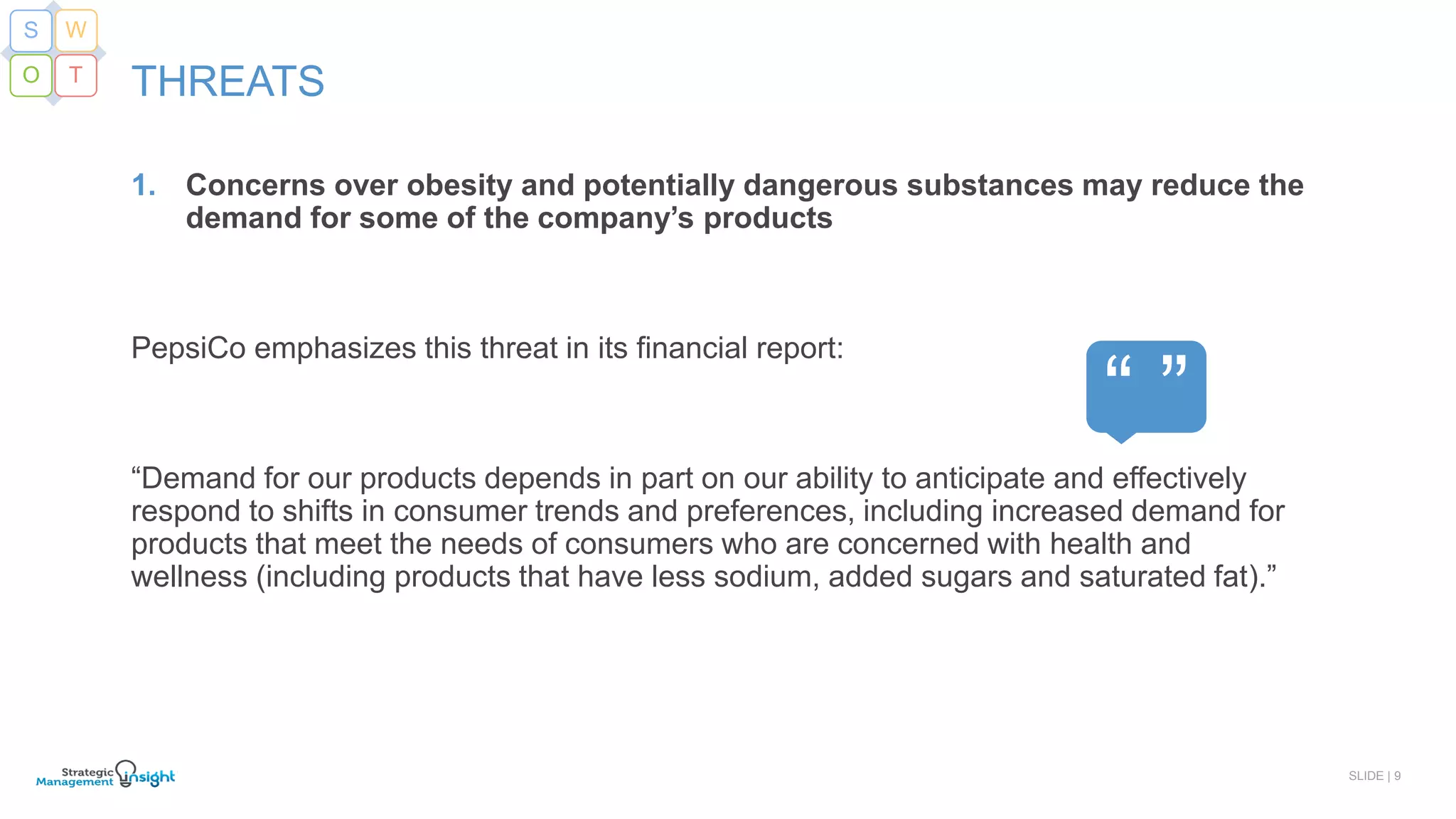 PepsiCo SWOT Analysis 2018 | PDF