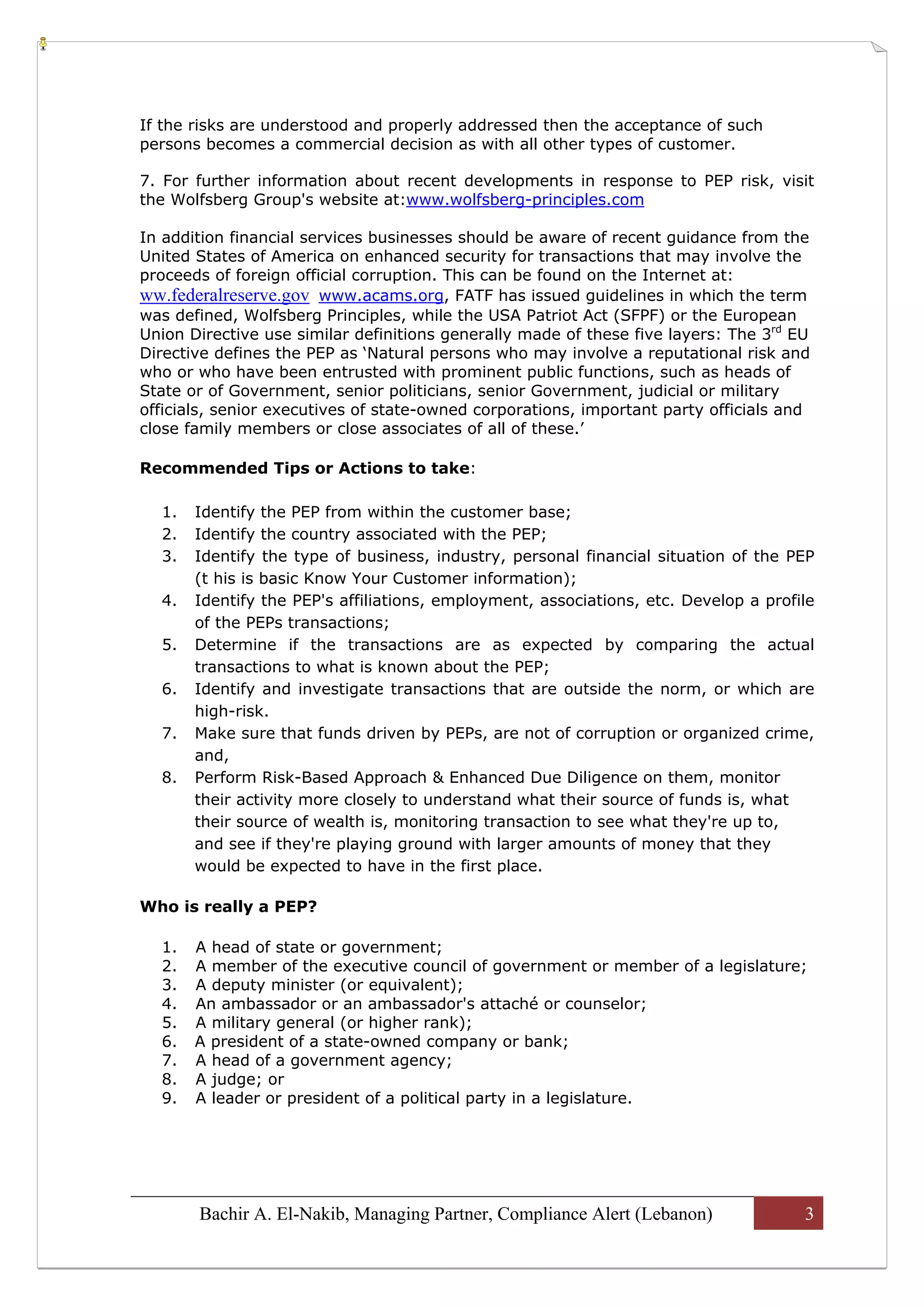 PEPs identification_by_bachir_el_nakib | PDF