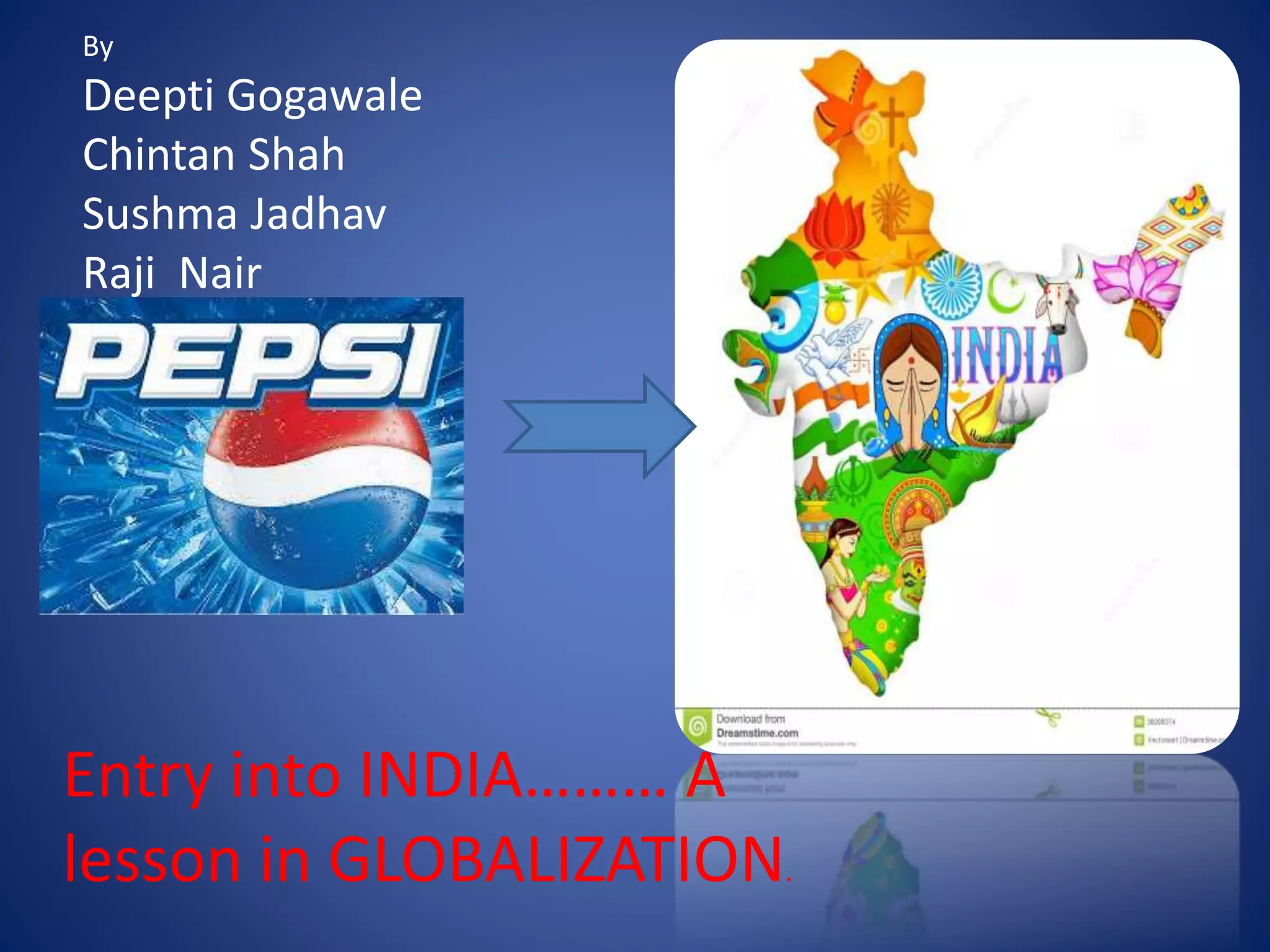 Pepsi entering to india | PPTX