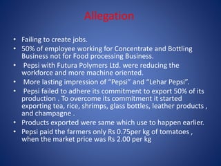 Pepsi entering to india | PPTX