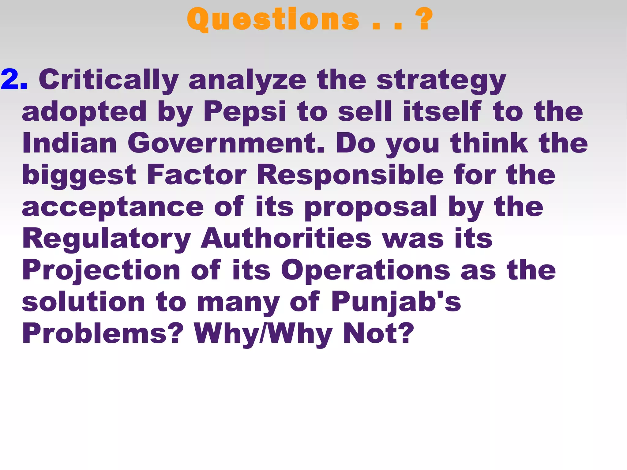 Pepsi entry into india | PPT