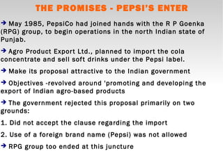 Pepsi entry into india | PPT