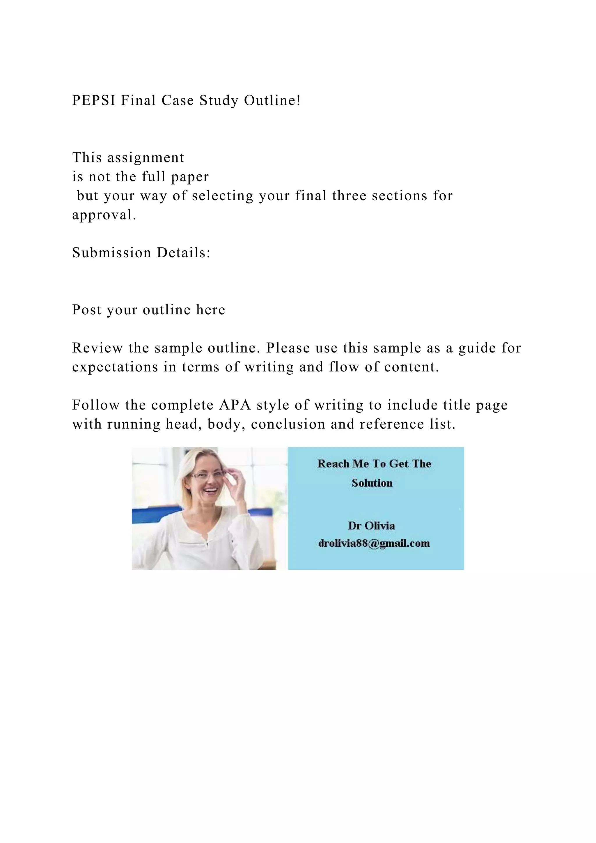 PEPSI Final Case Study Outline! This assignment is not the f.docx