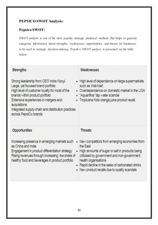 A Project Work on Pepsico | DOCX