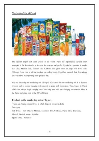 A Project Work on Pepsico | DOCX