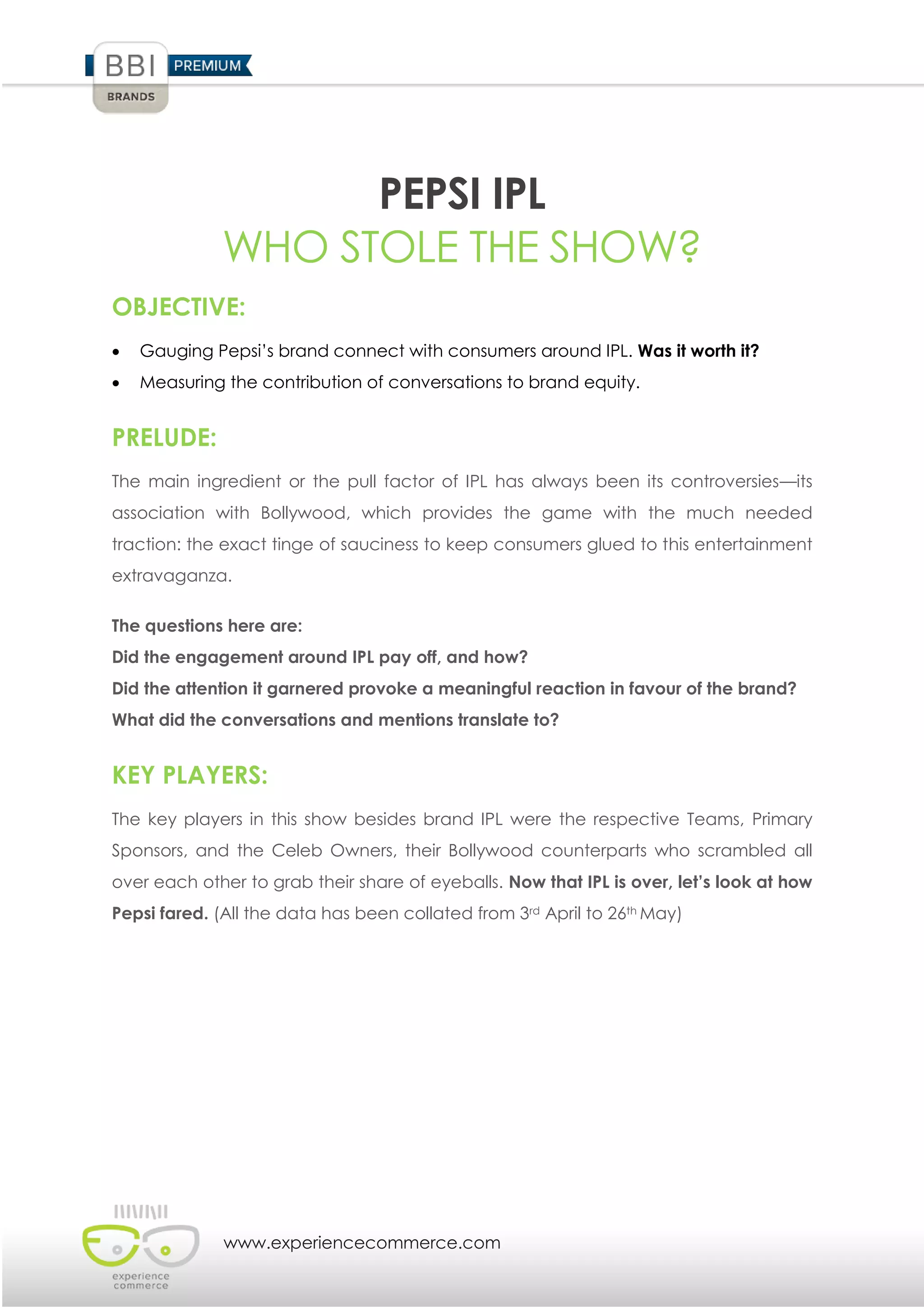 Pepsi IPL Brand Buzz Report | PDF