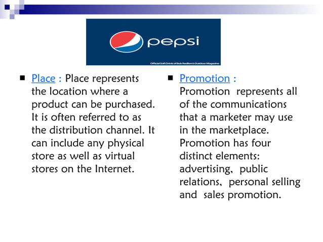 Pepsi marketing mix | PPS | Marketing and Advertising | Business