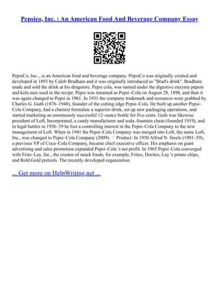 Pepsi Marketing Plan. | PDF