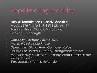 Pepsi packing machine | PPT