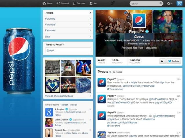 Pepsi (presence in facebook,twitter,youtube) | PPTX