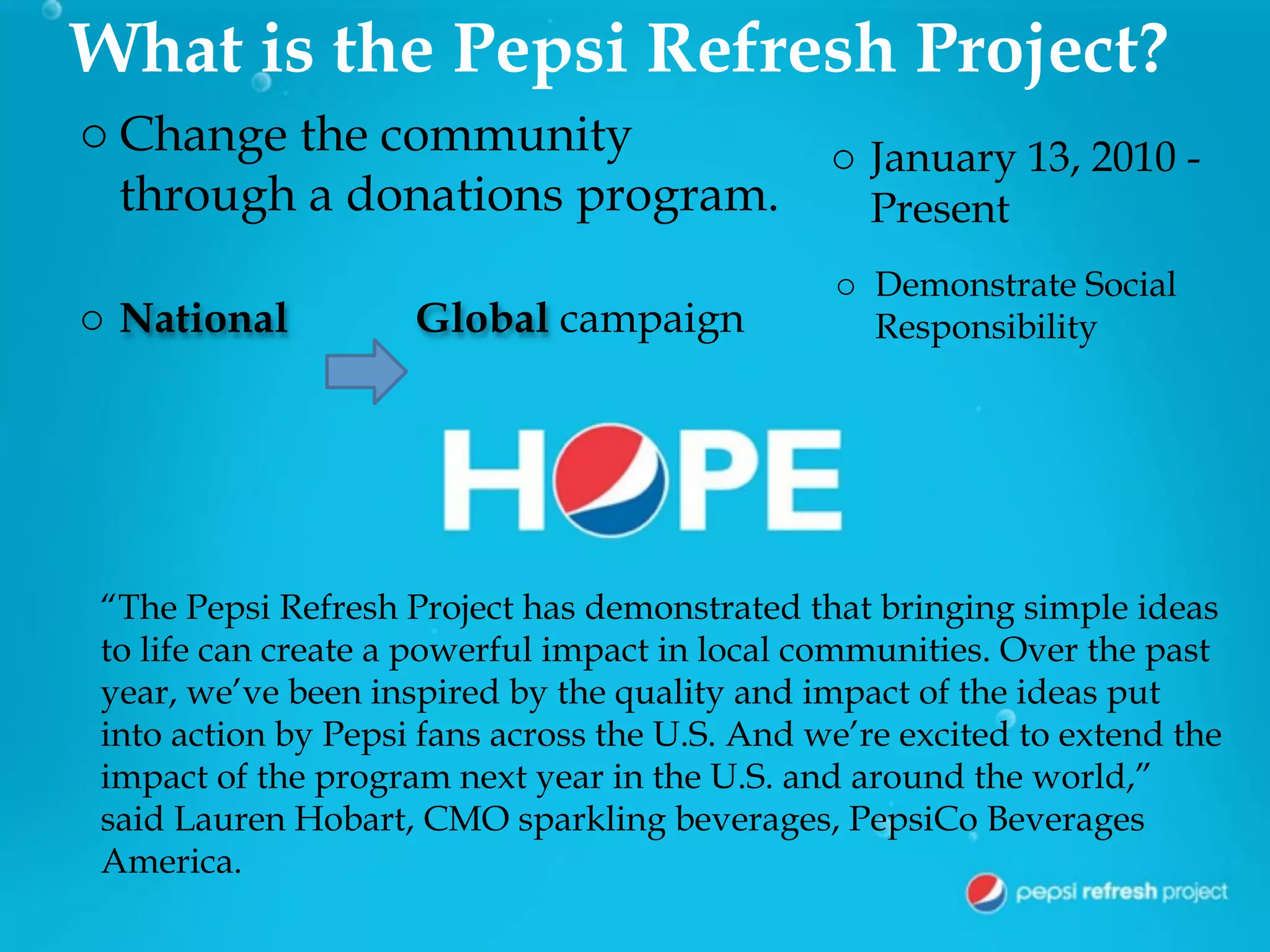 Pepsi refresh presentation | KEY