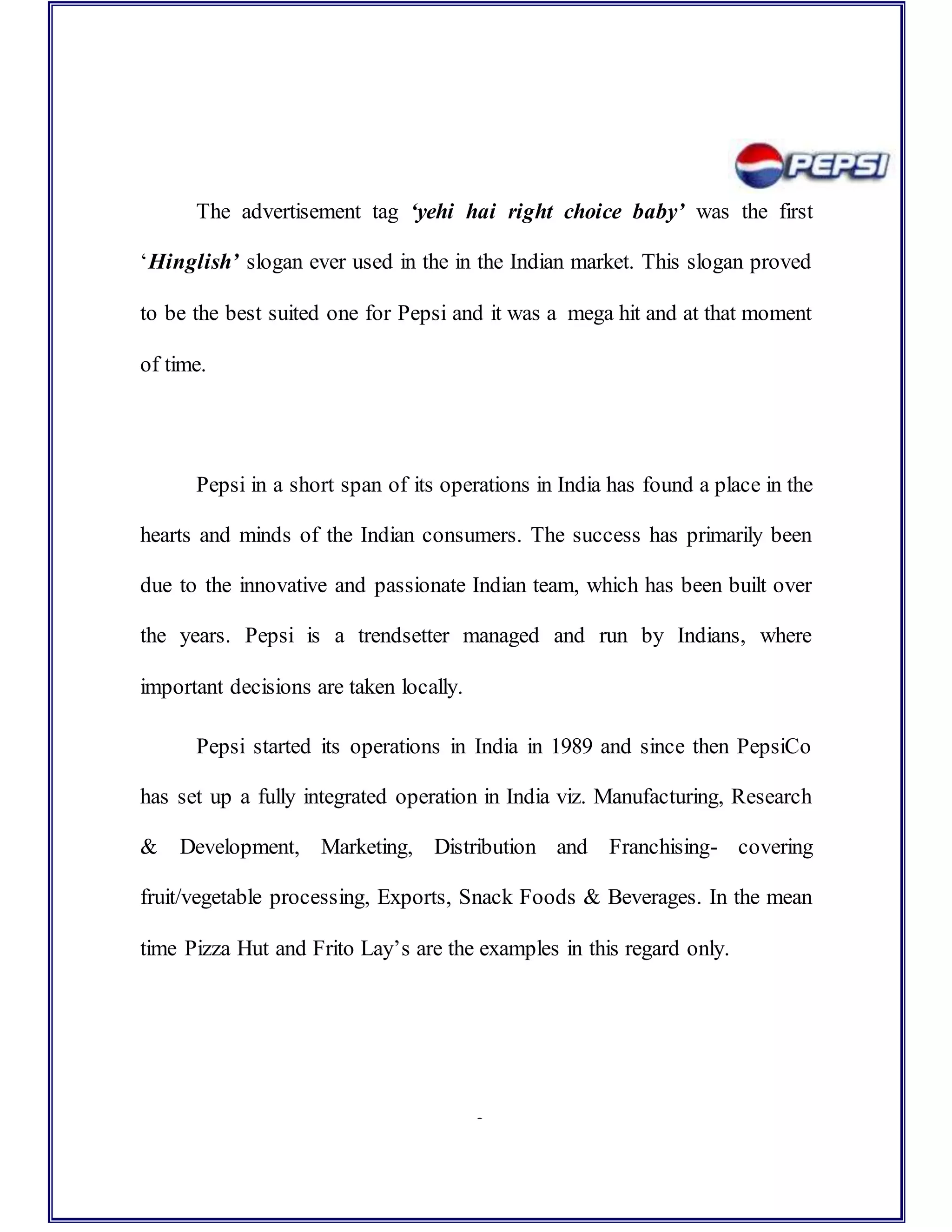 Pepsi sales & promotion 01 | DOCX