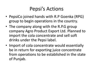 Pepsi's entry | PPTX