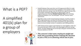 Pep Talk: Choosing the Best Pooled Employer Plan (PEP) | PDF