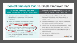 Pep Talk: Choosing the Best Pooled Employer Plan (PEP) | PDF