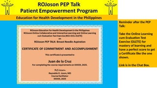 ROJoson PEP Talk: Breast Needle Aspiration | PPTX