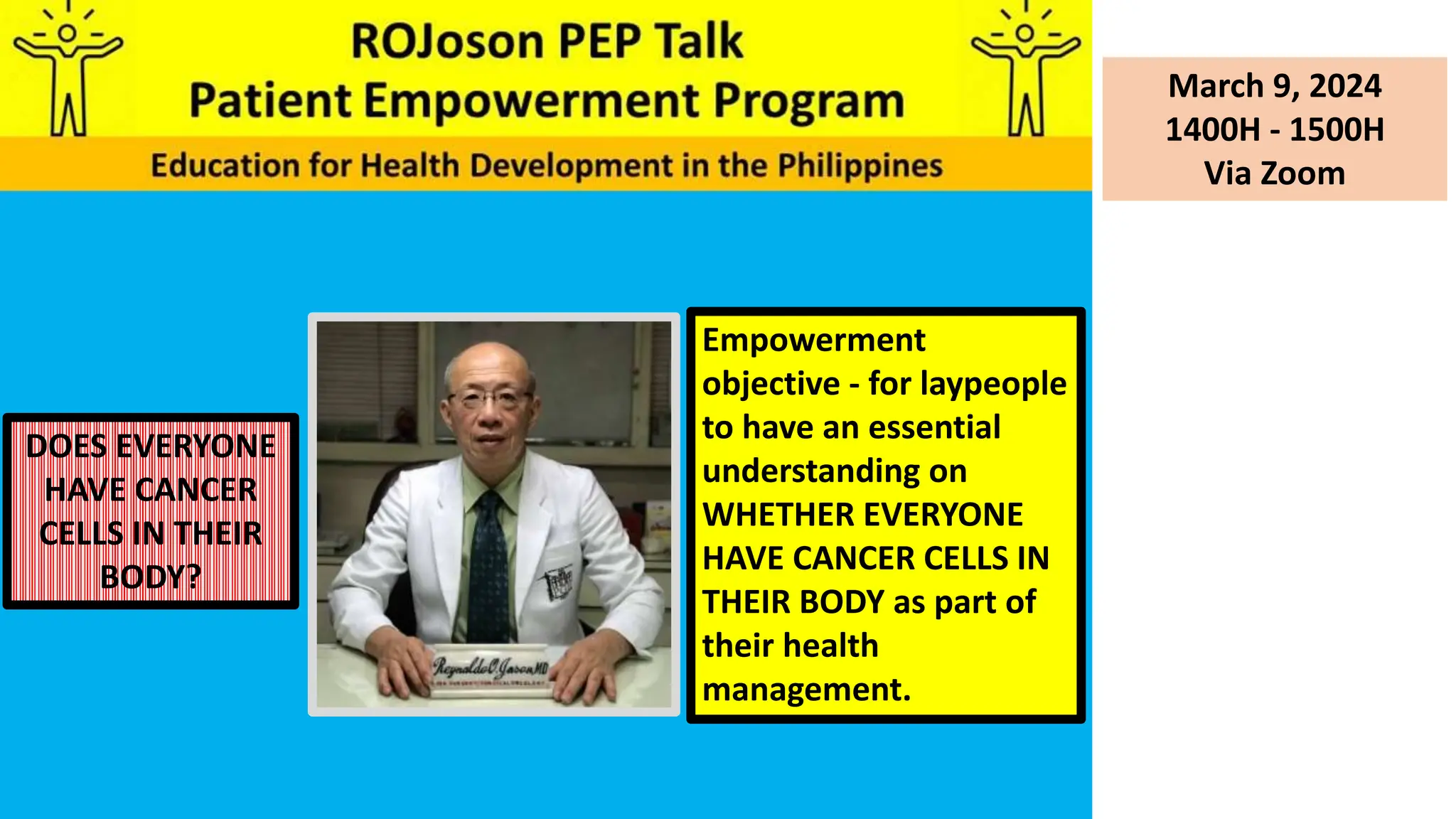 ROJoson PEP Talk: DOES EVERYONE HAVE CANCER CELLS IN THEIR BODY? | PPT