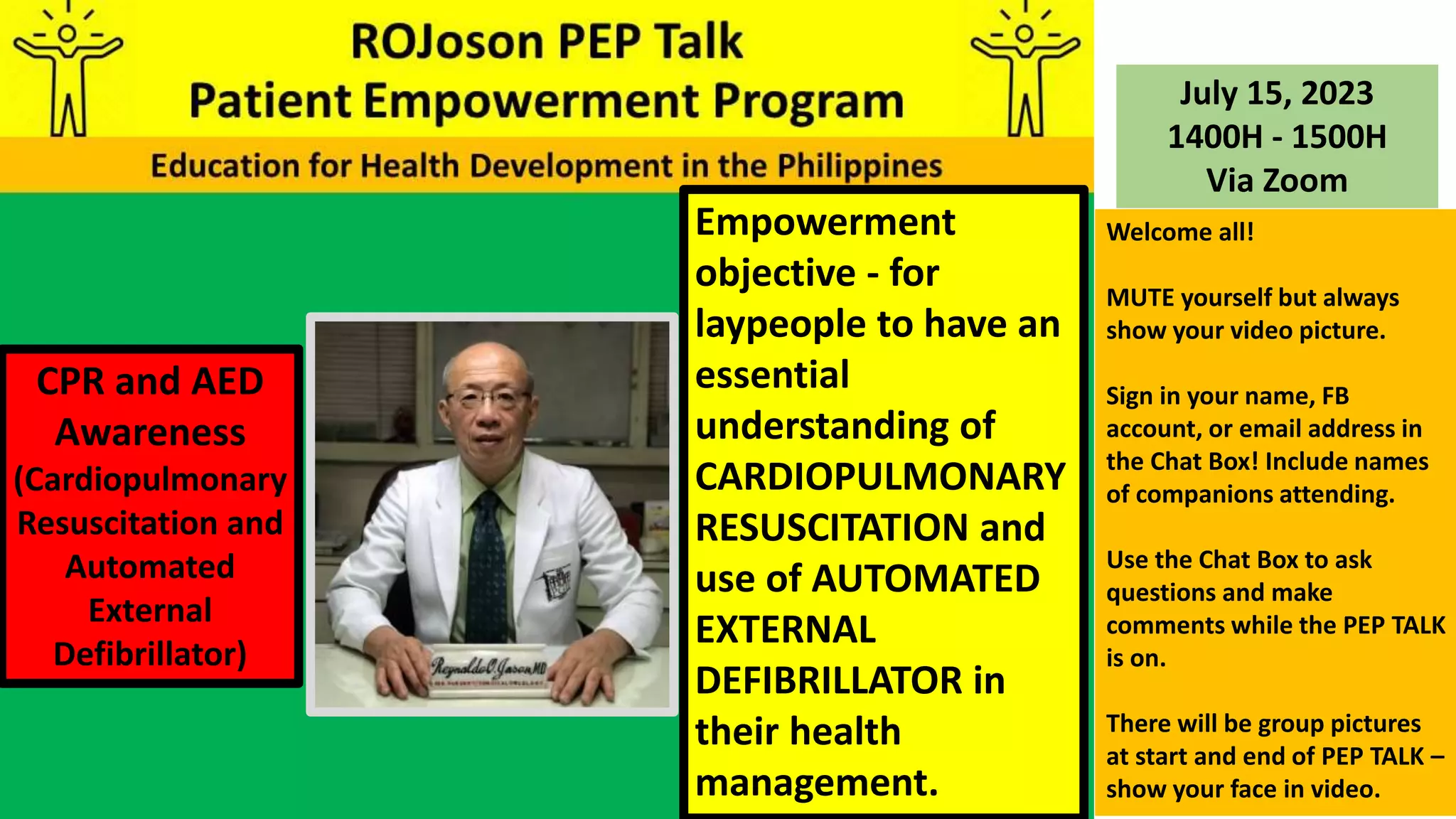 ROJoson PEP Talk: CPR and AED Awareness | PPTX