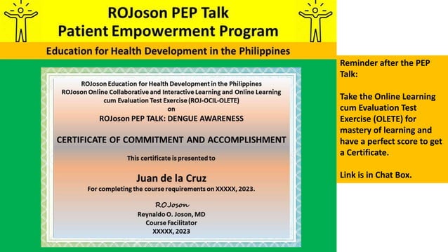 ROJoson PEP Talk: DENGUE AWARENESS | PPTX | Infectious Diseases ...