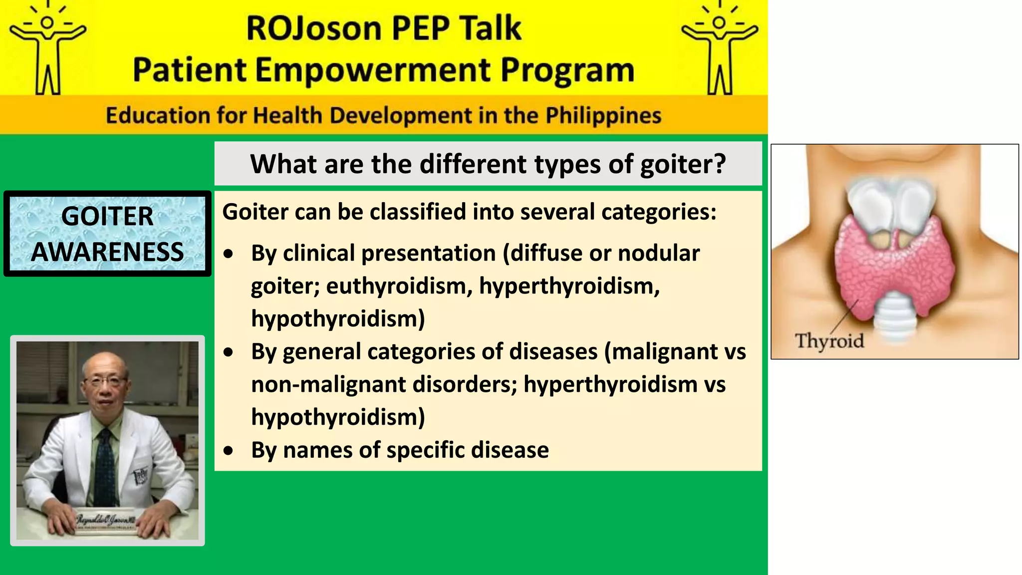ROJoson PEP Talk: GOITER AWARENESS | PPTX