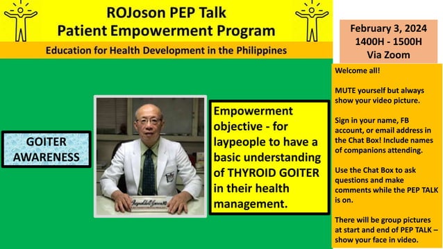 ROJoson PEP Talk: GOITER AWARENESS - 2024 | PPT