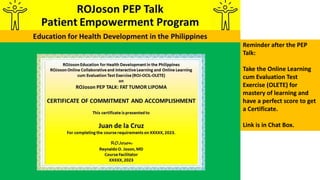 ROJoson PEP Talk: FAT TUMOR LIPOMA | PPT
