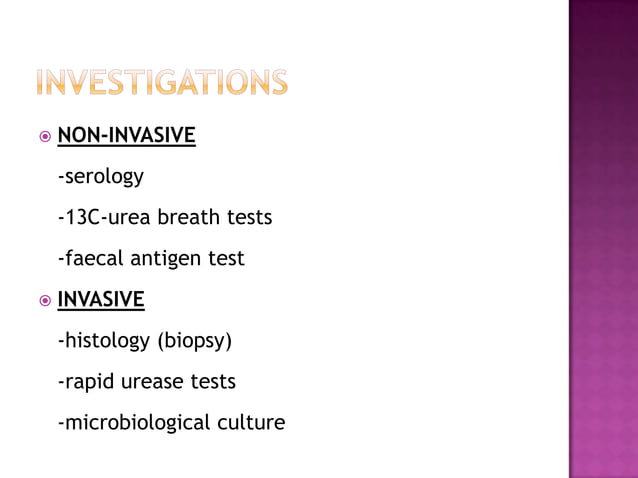 Peptic ulcer (Clinical features, Investigation and Management ...