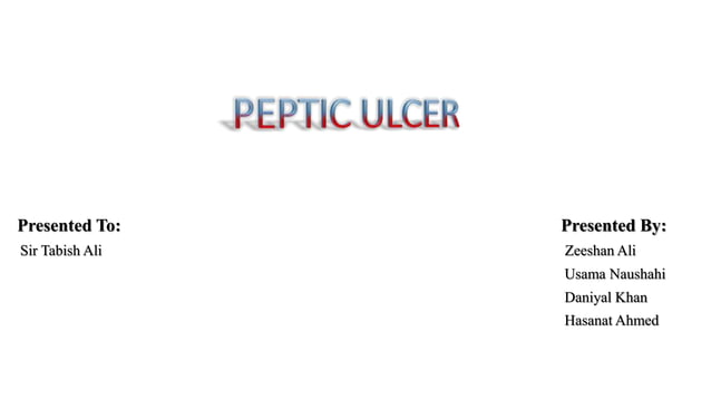 Peptic ulcer | PPT