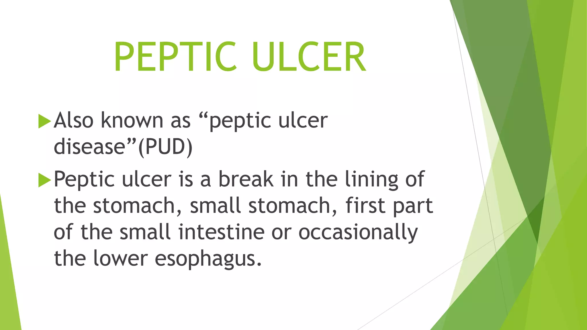 Peptic ulcer and its pathophysiology | PPT