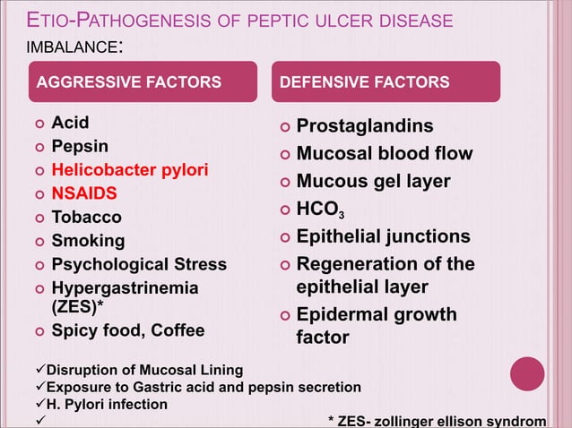 pathophysiology of peptic ulcers | PPT