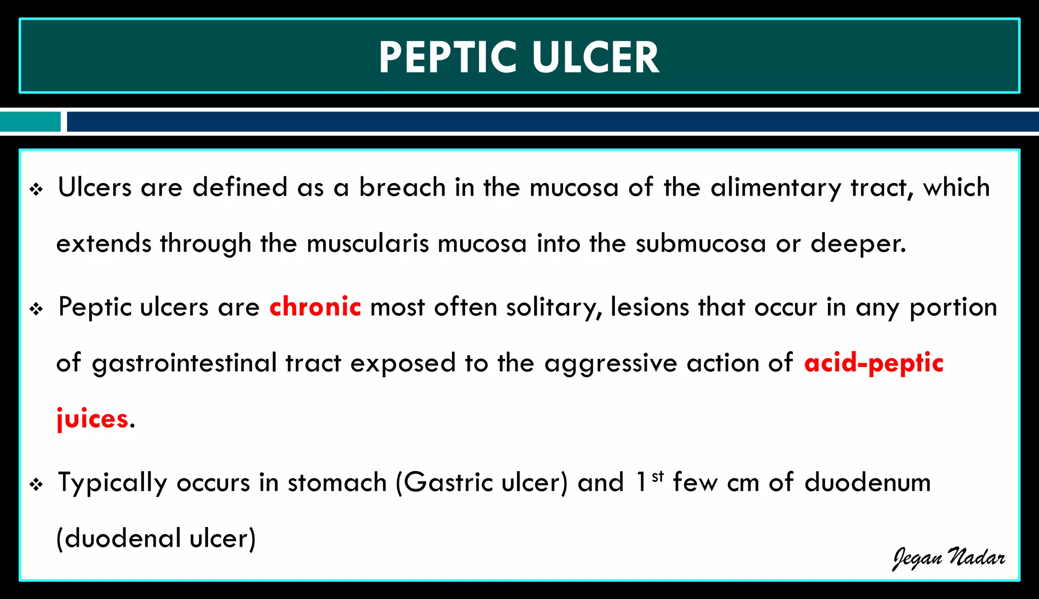 Pathophysiology of Peptic ulcer | PDF