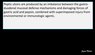 Pathophysiology of Peptic ulcer | PDF