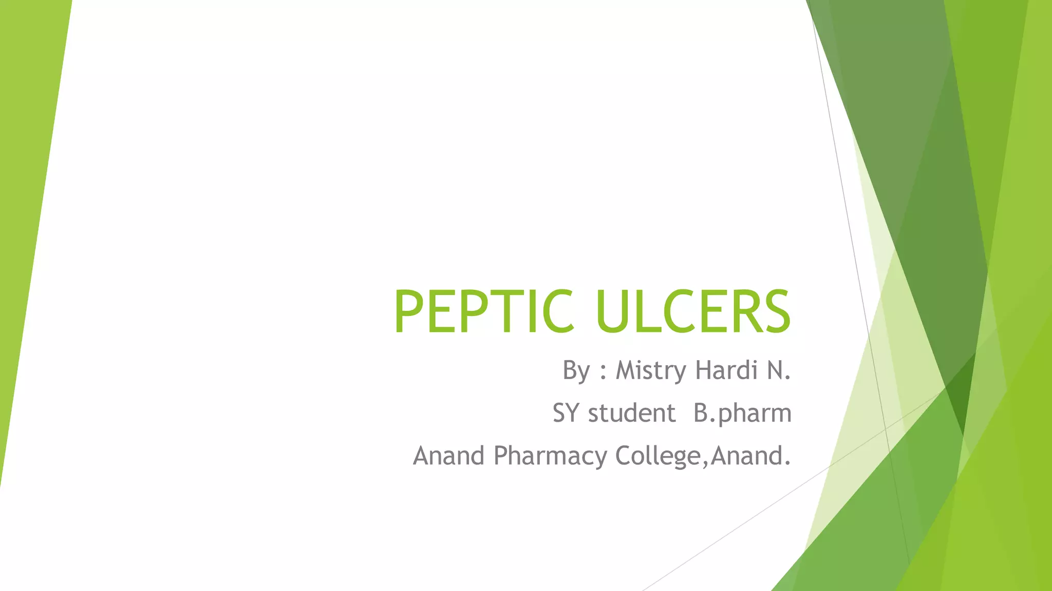Peptic ulcer | PPT
