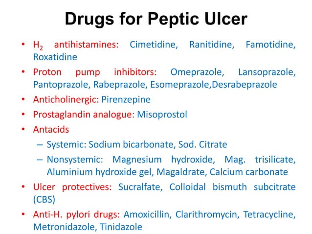 Drugs for Peptic ulcer | PPT