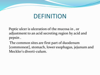 PEPTIC ULCER.pptx | Digestive Disorders | Diseases and Conditions