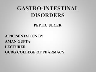 Peptic ulcer.pptx | Digestive Disorders | Diseases and Conditions