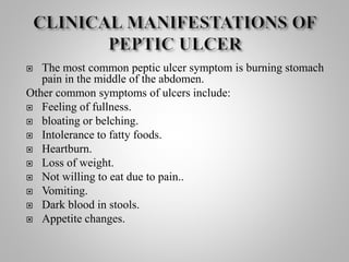 Peptic ulcer.pptx | Digestive Disorders | Diseases and Conditions