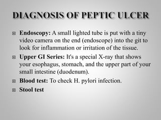 Peptic ulcer.pptx | Digestive Disorders | Diseases and Conditions
