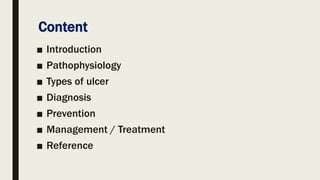 Peptic ulcers, it's diagnosis, treatment | PPT