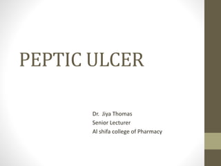 PEPTIC ULCER signs and symptoms and medicines | PPT