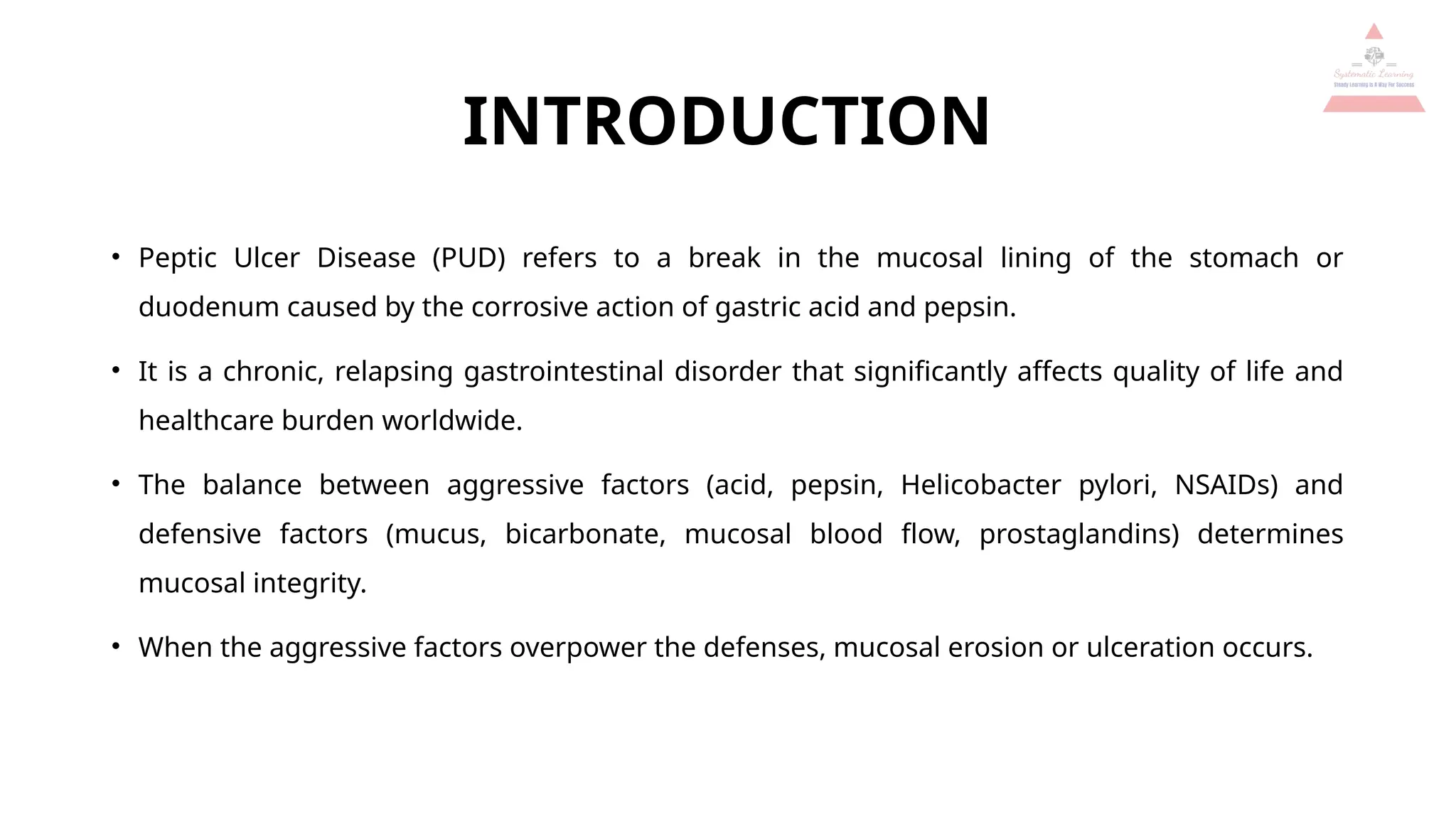 Peptic Ulcer Disease (PUD): Etiology, Pathophysiology, and Rational ...