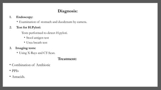 Peptic Ulcer along with their pathology and types | PPTX