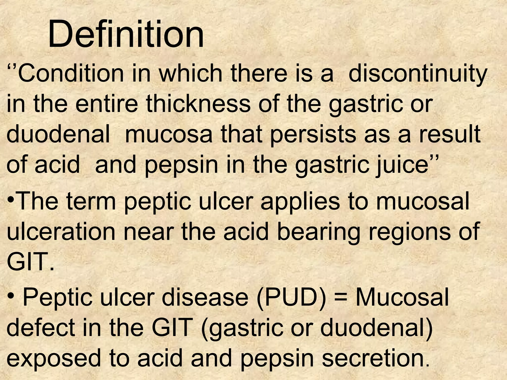 Peptic ulcer disease causes and treatment | PPT