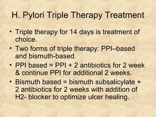 Peptic ulcer disease causes and treatment | PPT