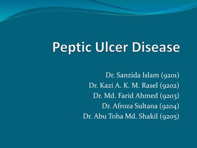 Peptic ulcer disease | PPT